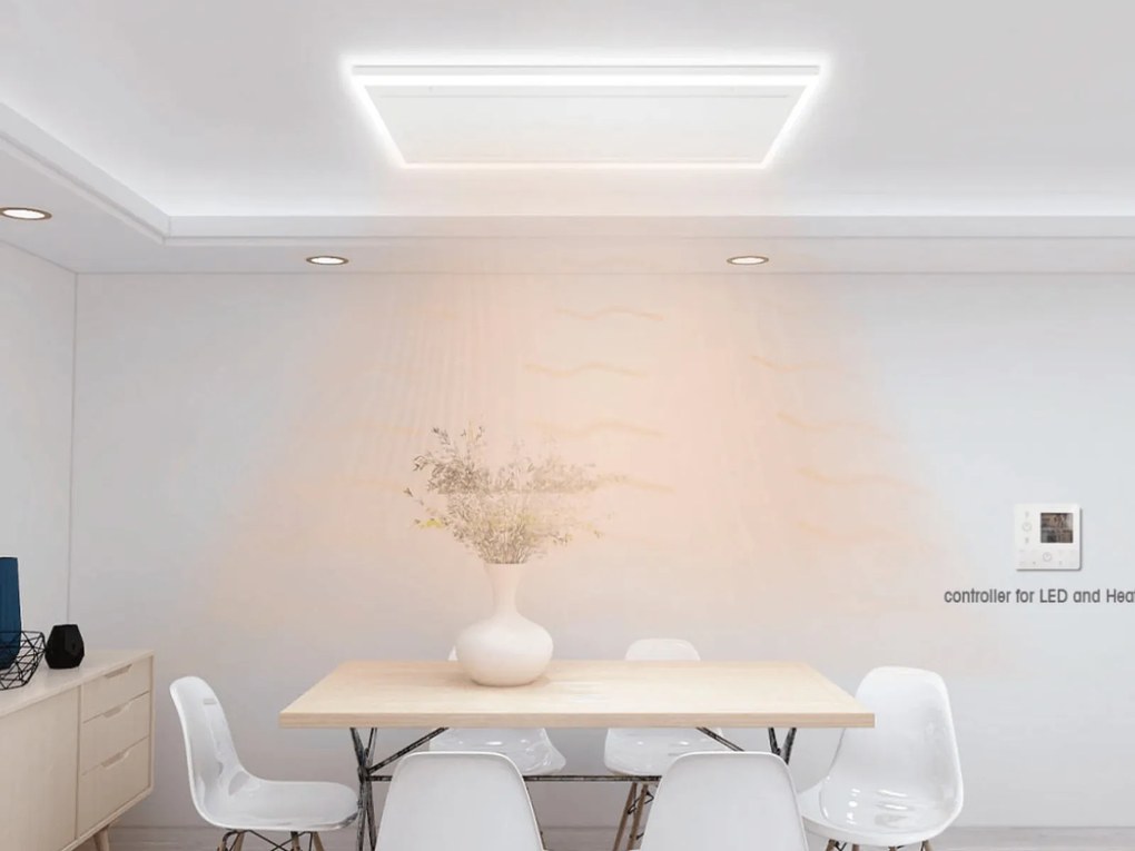 Stropní Infrapanel CEILING LED 800W | WiFi | Výhřevnost 14.5 m2 | 128x63 cm | LED světlo | Bezdrátový WiFi termostat
