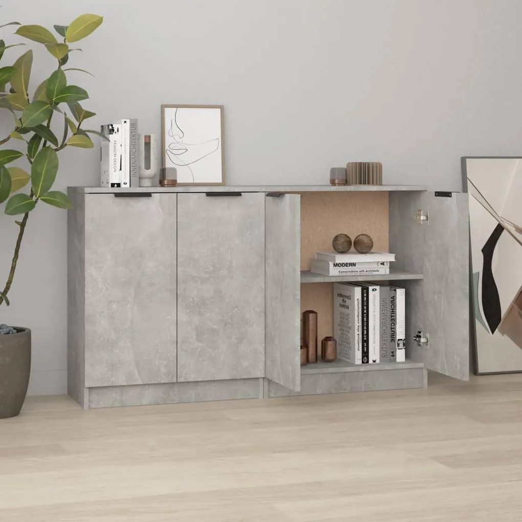 Příborníky 2 ks betonově šedé 60 x 30 x 70 cm kompozitní dřevo 3115775