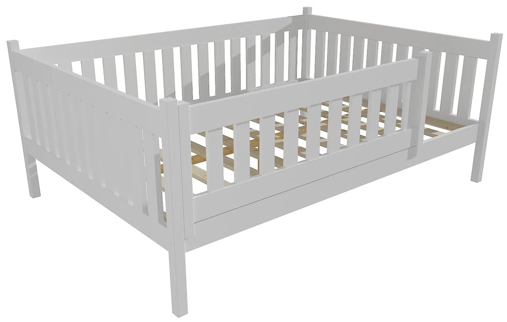 Vomaks Dětská postel M 012 XL NEW* se zábranou Rozměr: 140 x 200 cm, Barva: surové dřevo