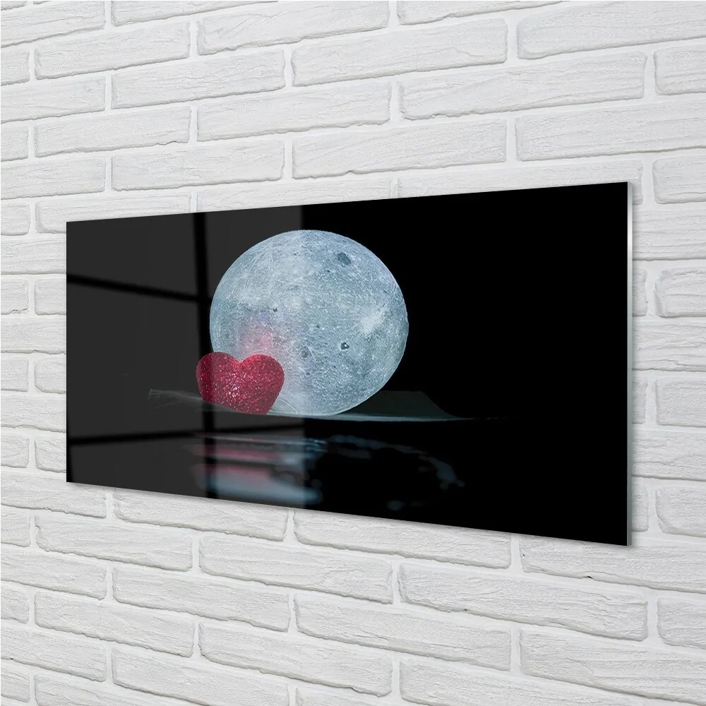 Obraz na skle Srdcem Měsíce 125x50 cm