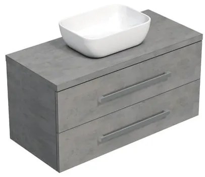 Koupelnová skříňka s krycí deskou SAT Cube Way 100x53x46 cm beton mat CUBE461003BESAT45