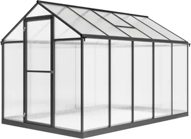 Outsunny hliníko-polykarbonátový skleník s nastavitelnými střešními okny 303x183x195 cm transparentní