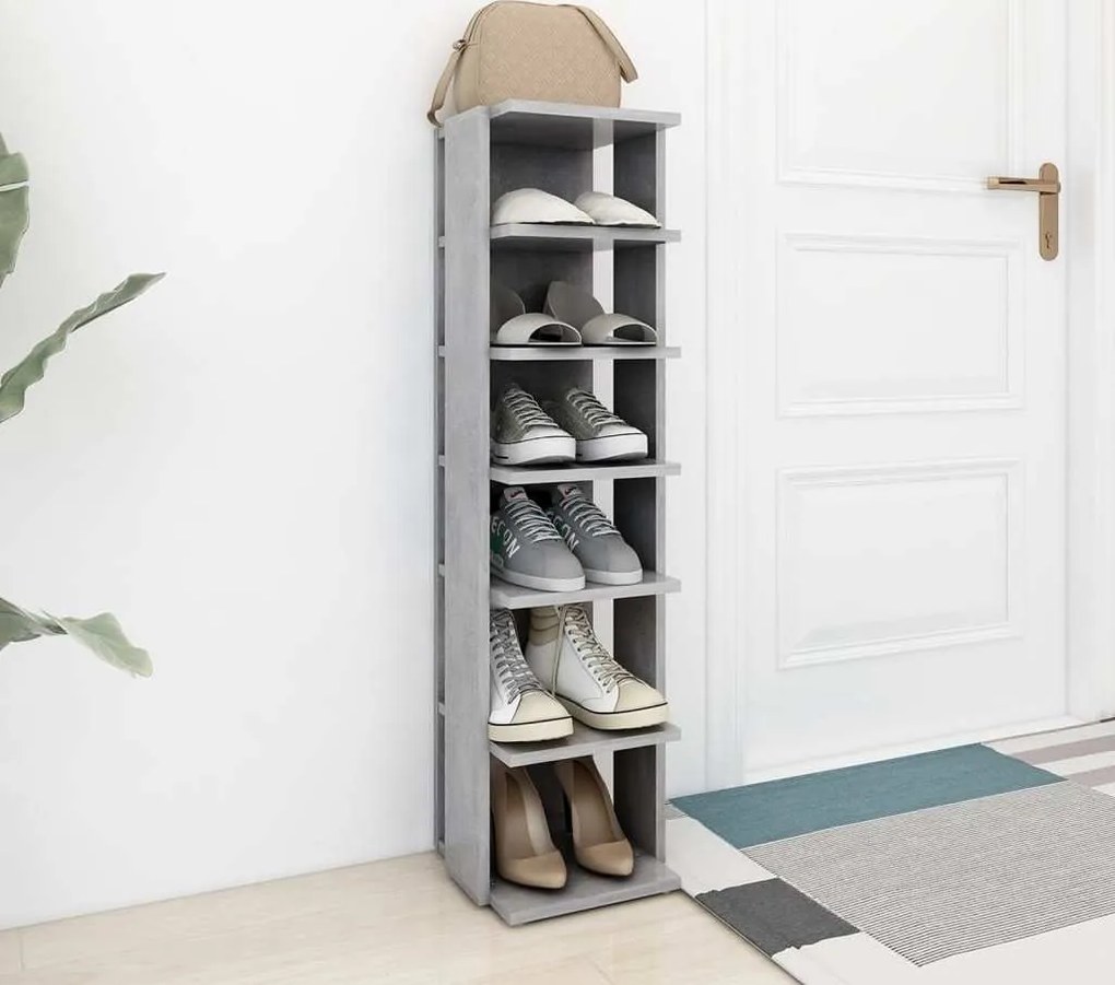 vidaXL Botník 27,5x27x102 cm kompozitní dřevo [808487] Barva: Bílá