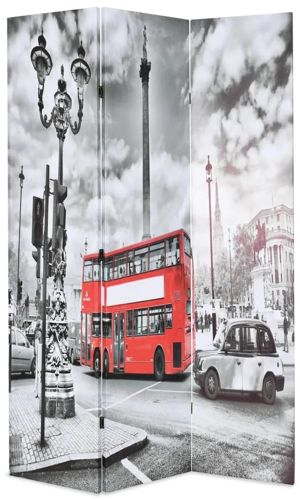 Skládací paraván 120 x 170 cm Londýnský autobus černobílý 245873