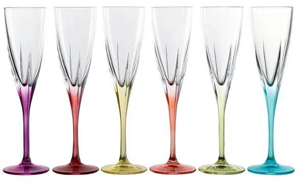 RCR FUSION COLOUR SKLENICE NA ŠAMPAŇSKÉ 170ML SADA 6 KS