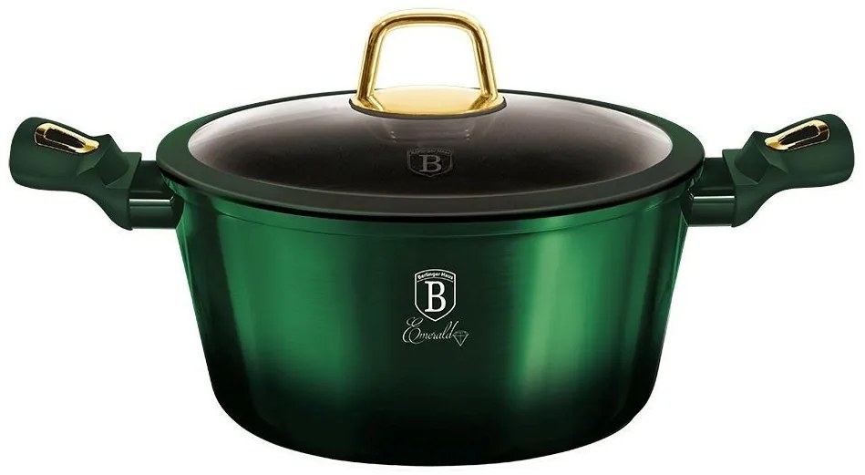 BERLINGERHAUS Kastrol s poklicí a titanovým povrchem 28 cm Emerald Collection BH-6059