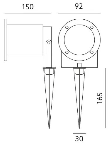 LED Venkovní svítidlo BLAKE 2 GU10/6W/230V IP65
