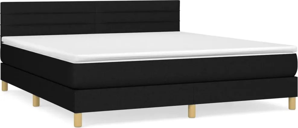 Box spring postel s matrací černá 160x200 cm textil 3140707