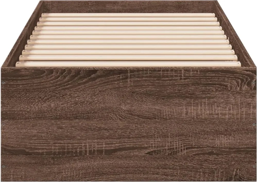 Rám postele hnědý dub 100 x 200 cm kompozitní dřevo 3281055