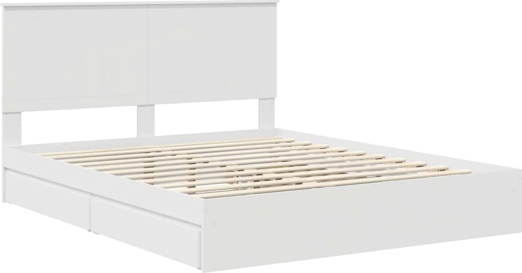 Postel s úložným prostorem Bílá 160 x 200 cm Kompozitní dřevo 3411187