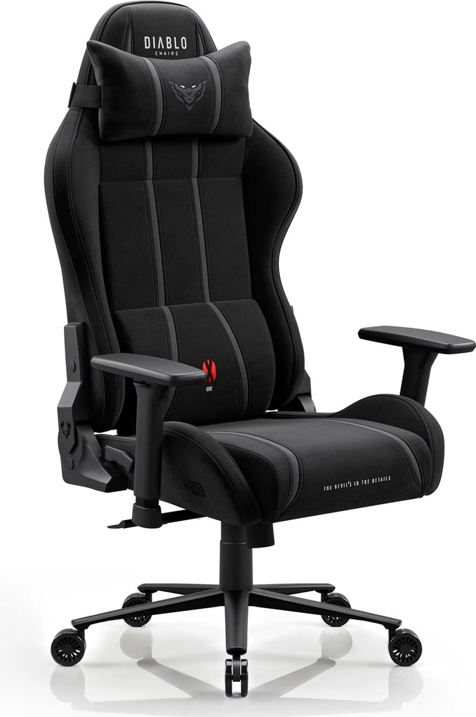 Látková herní židle černé King Size: Diablo X-One 2.0 Burned Black