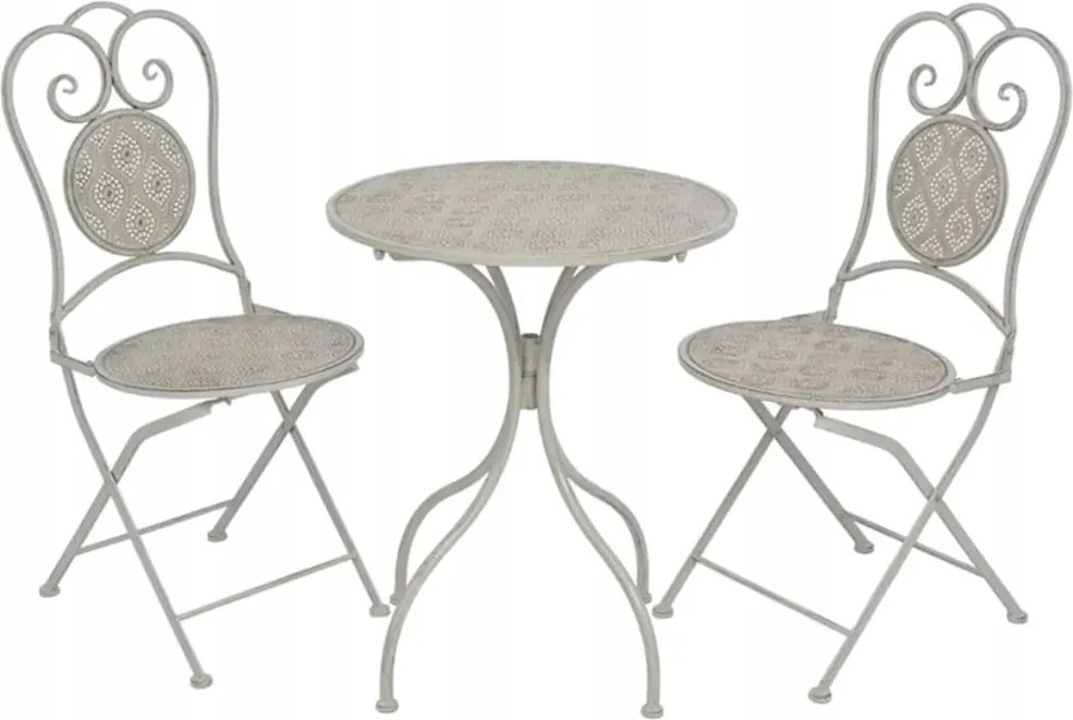 Fionshop 264015259 3dílný bistro set ocelový šedý
