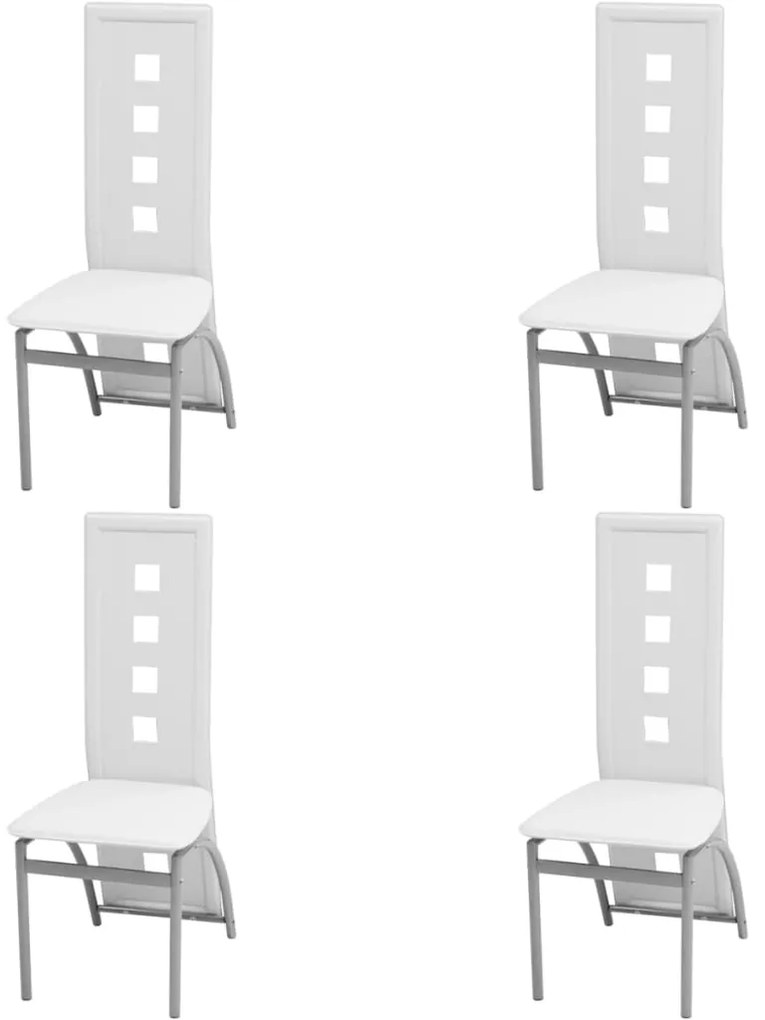 Jídelní židle 4 ks bílé umělá kůže 243647