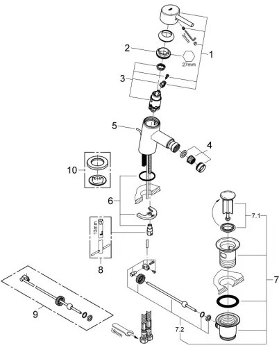 GROHE 32208001 - Bidetová baterie CONCETTO DN 15 lesklý chrom