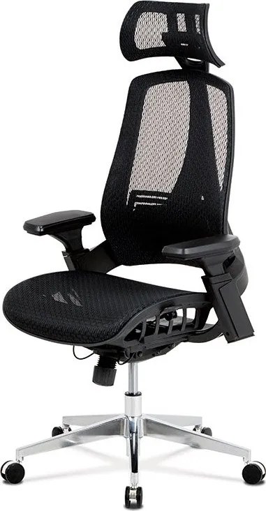Autronic Kancelářská židle, černá MESH síťovina, lankový mech., kovový kříž KA-A189 BK