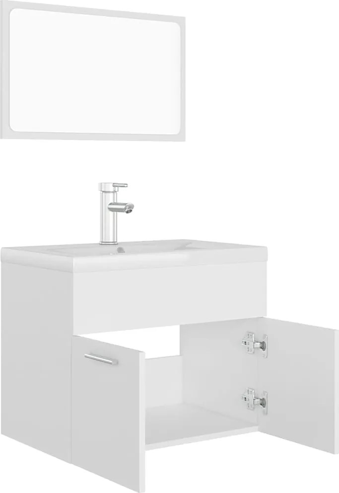 Set koupelnového nábytku bílý kompozitní dřevo 3071315
