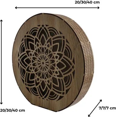 Dřevěná LED lampa Mandala se stmíváním | Stolní svítidlo| SENTOP LED0608
