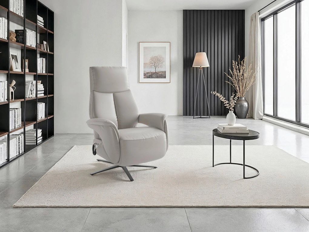 XXXLutz RELAXAČNÍ KŘESLO, kůže, světle šedá Sit & More - Online Only křesla & taburety - 00014403589T