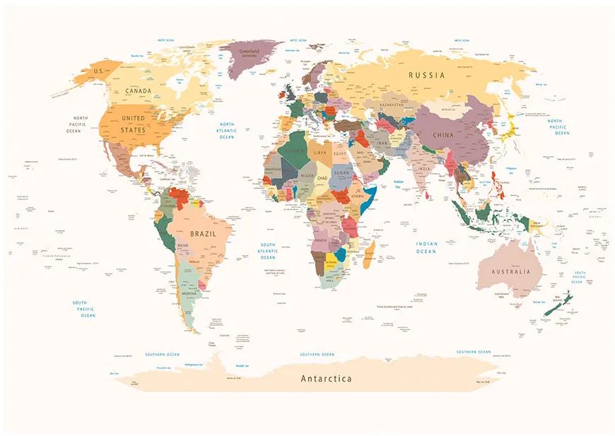 Fototapeta - Mapa světa 400x280 + zdarma lepidlo