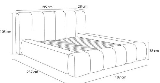 Béžová čalouněná dvoulůžková postel s úložným prostorem s roštem 140x190 cm Denali – Bobochic Paris
