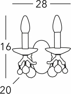 Kolarz 3234.62.3.KoT - Křišťálová nástěnná lampa CARMEN 2xE14/60W/230V 24K zlato