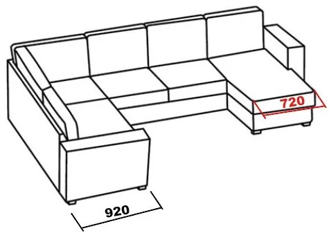 Sedací souprava Polly, černá/šedá látka, tvar levé U