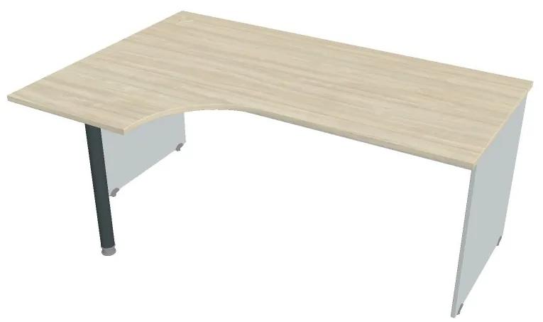 Stůl ergo 180 x 120 cm, pravý Hobis Gate GE 1800 60 P Dekor lamino podnože: akát, Dekor korpusu: šedá, Barva nohy: černá