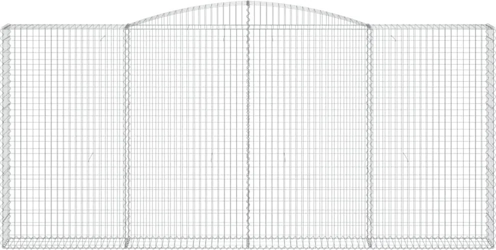 Klenuté gabionové koše 3 ks 400x30x180/200cm pozinkované železo 3146919
