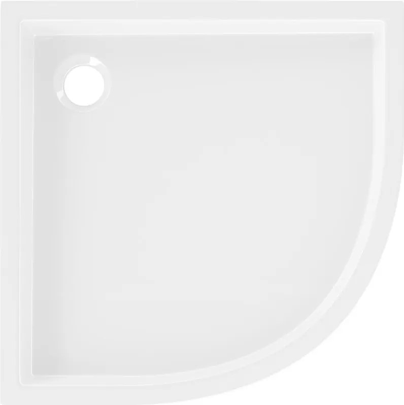 Mexen Flow+, čtvrtkruhová sprchová vanička 90 x 90 cm, bílá lesklá, 46Q109090H