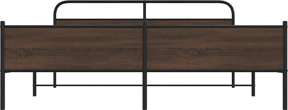 Kovový rám postele bez matrace hnědý dub 200 x 200 cm 3318713
