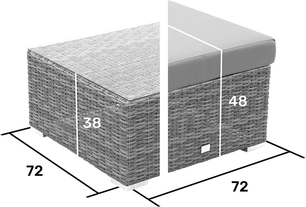 DEOKORK Ratanová variabilní sestava MALIBU pro 5 osob (cappuccino)