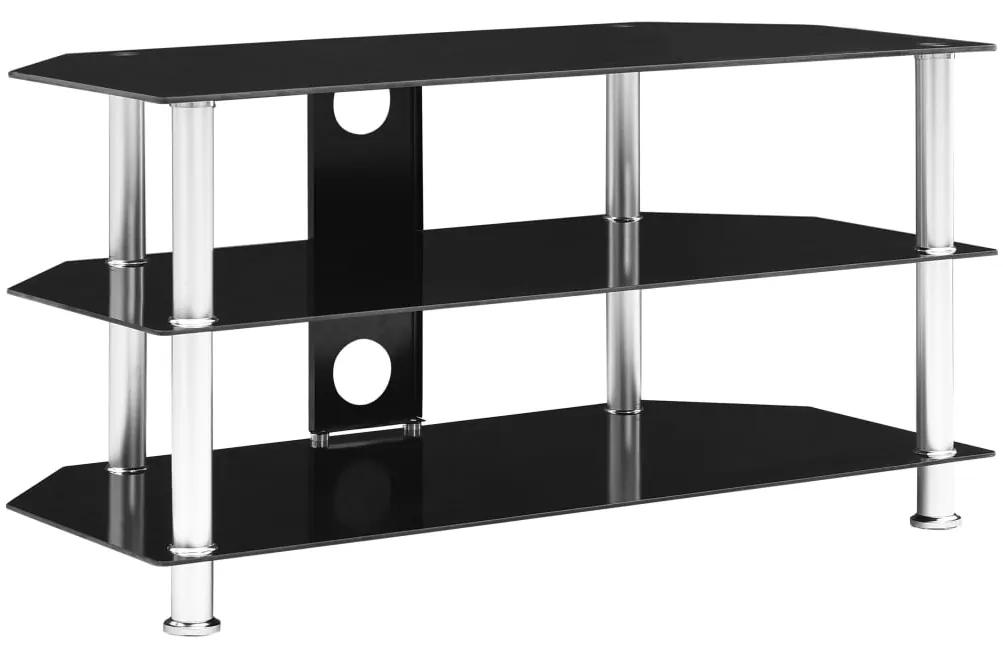 249541 vidaXL TV stolek černý 96 x 46 x 50 cm tvrzené sklo