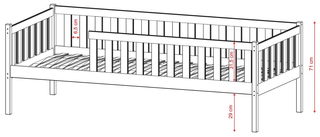 Lano Furniture Dětská postel Ada borovice Rozměr (cm): 80x160