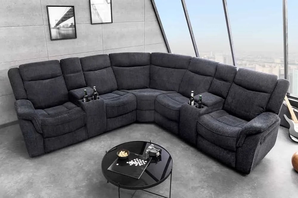 Designová rohová sedačka Movie 270 cm tmavě šedá
