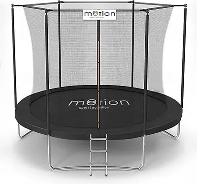 JU Trampolína 8 ft s žebříkem a vnitřní sítí, černá