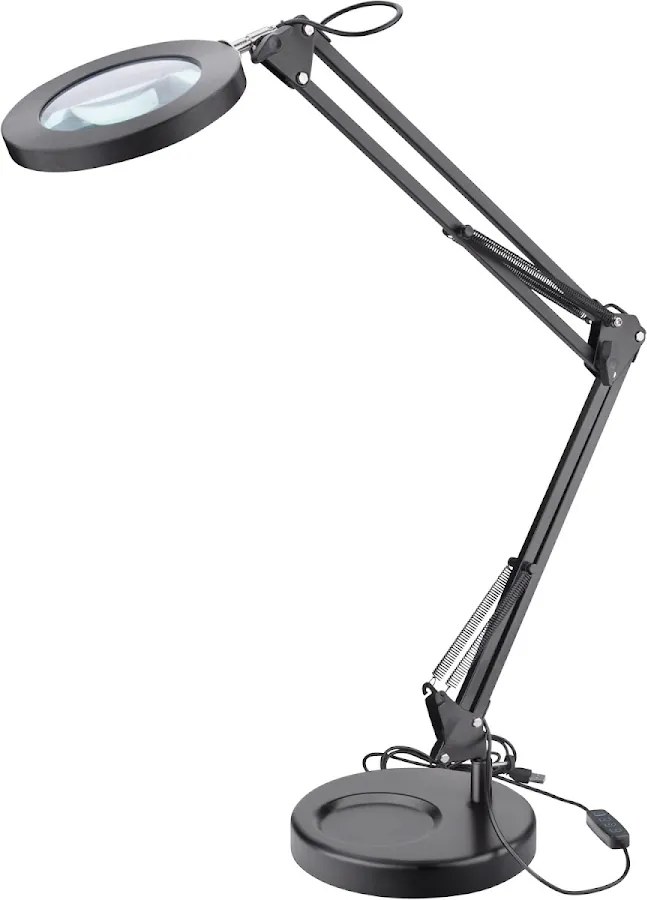 Lampa stolní s lupou, USB napájení, 1300 lm, 3 barvy světla, 5 × zvětšení EXTOL LIGHT 43160