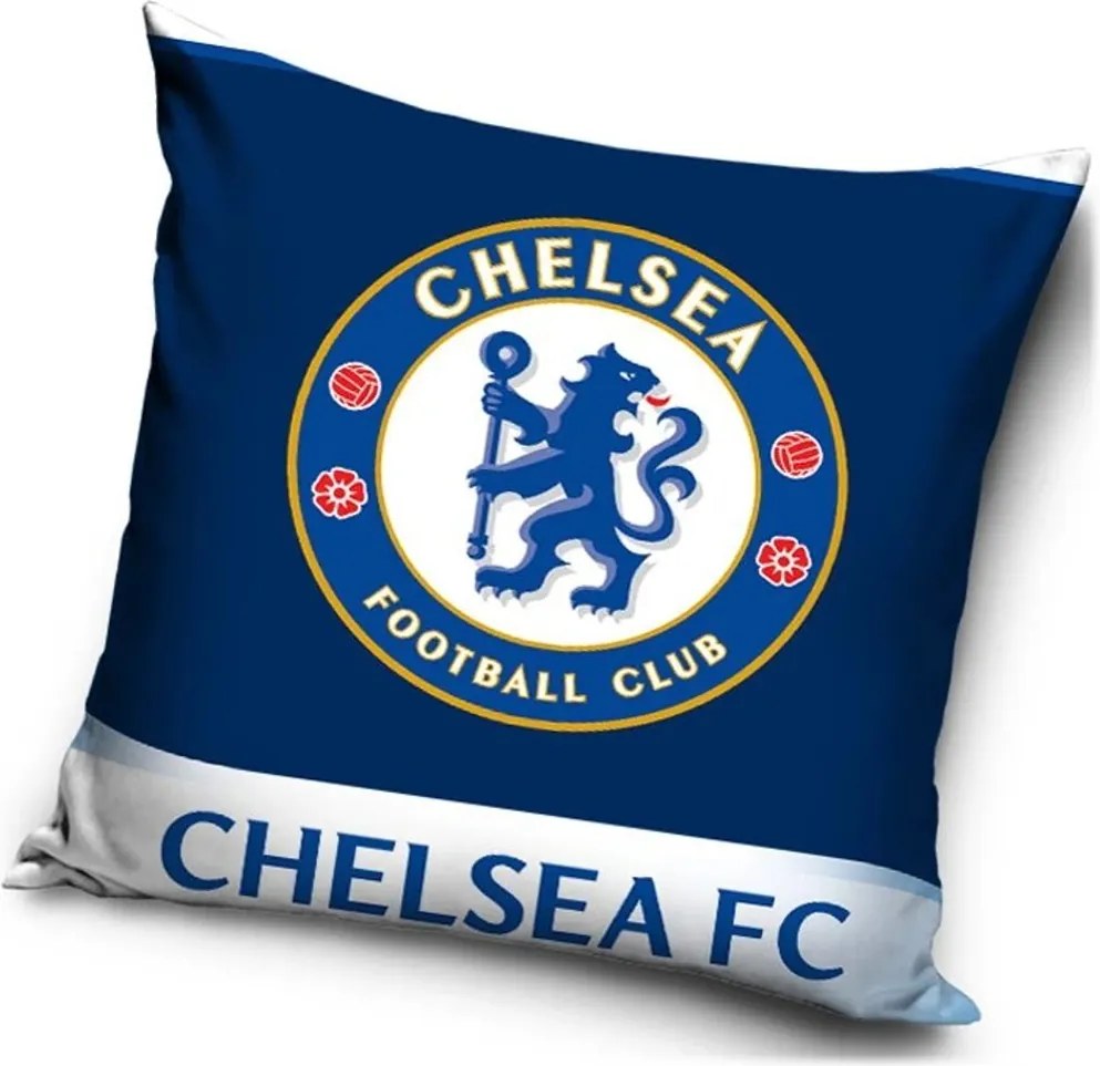 Velurový polštář Chelsea FC - motiv Dark Blue - 40 x 40 cm