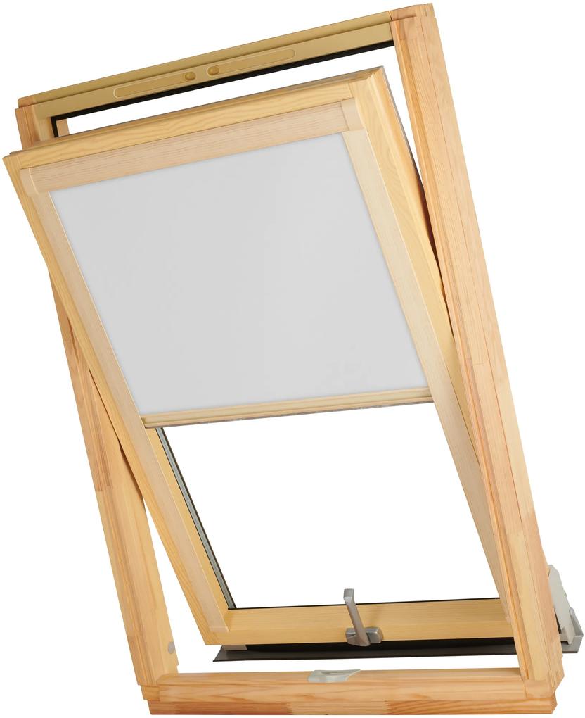 Dekodum Termoizolační roleta na střešní okno typu FAKRO 78x160 Barva látky: Wenge Silver, Barva profilu: Stříbrná