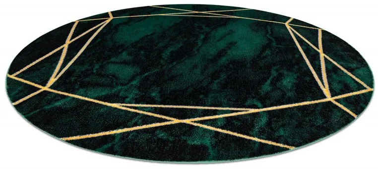 Dywany Łuszczów, Kusový koberec Emerald 1022 green and gold kruh, 160x160 (průměr) kruh, zelená, ložnice