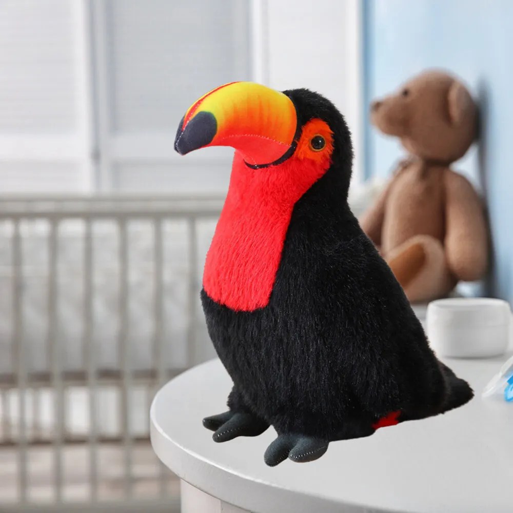 LEAN Toys Plyšový tukan maskot plyšová hračka červený 35 cm