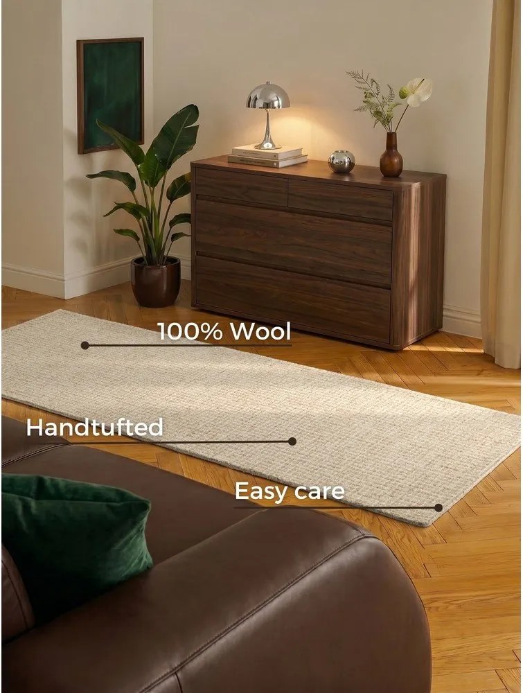 Vlněný běhoun v přírodní barvě 80x250 cm Eloise – Hanse Home