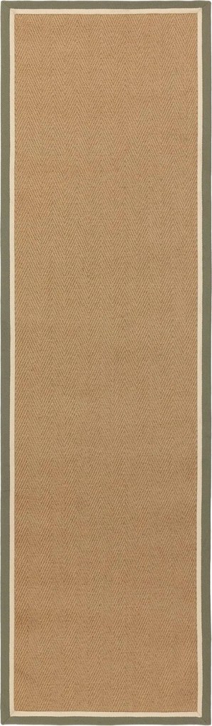 Tribeca Design Kusový koberec Woodkid Herringbone Khaki Rozměry: 68x240 cm
