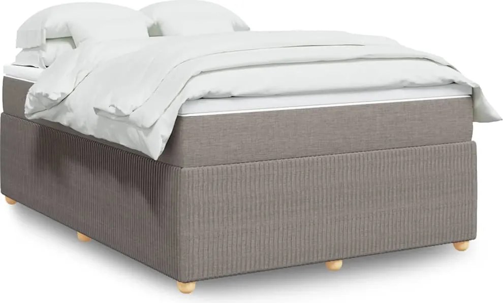 Box spring postel s matrací taupe 140x200 cm textil 3285578
