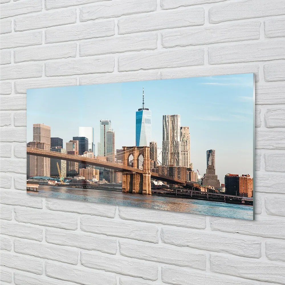 Obraz na skle Panorama bridge river 100x50 cm