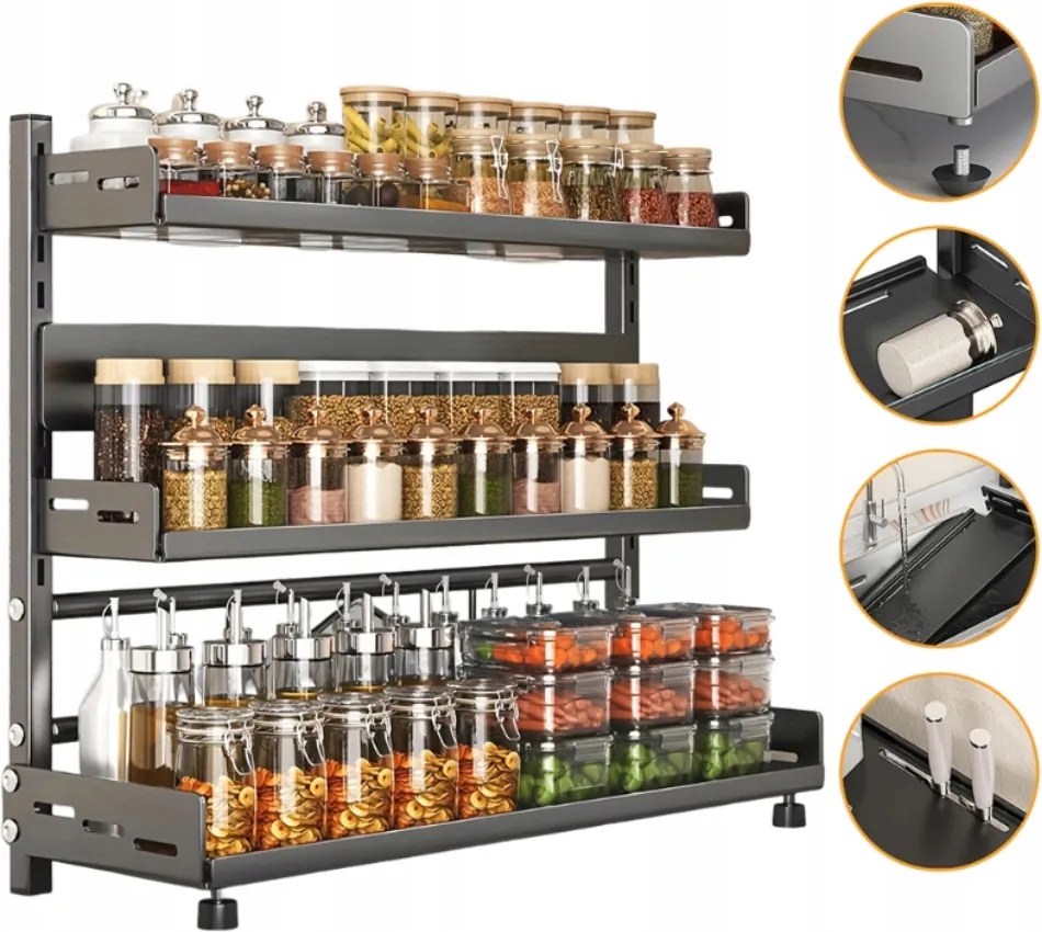 Kuchyňská polička patrová na pracovní desku regál do skříně stojan organizér do kuchyně