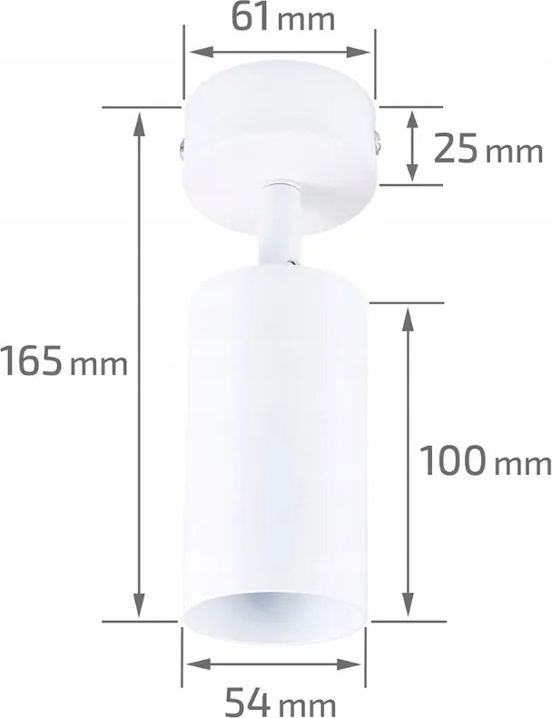 LED halogenová nástěnná lampa 1xGU10 bílá bodová