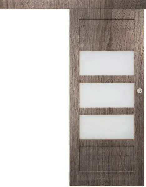 posuvné interiérové dveře na stěnu vasco doors BRAGA model B Průchozí rozměr: 70 x 197 cm, Orientace dveří: Levé dveře, Dekor: Bílá