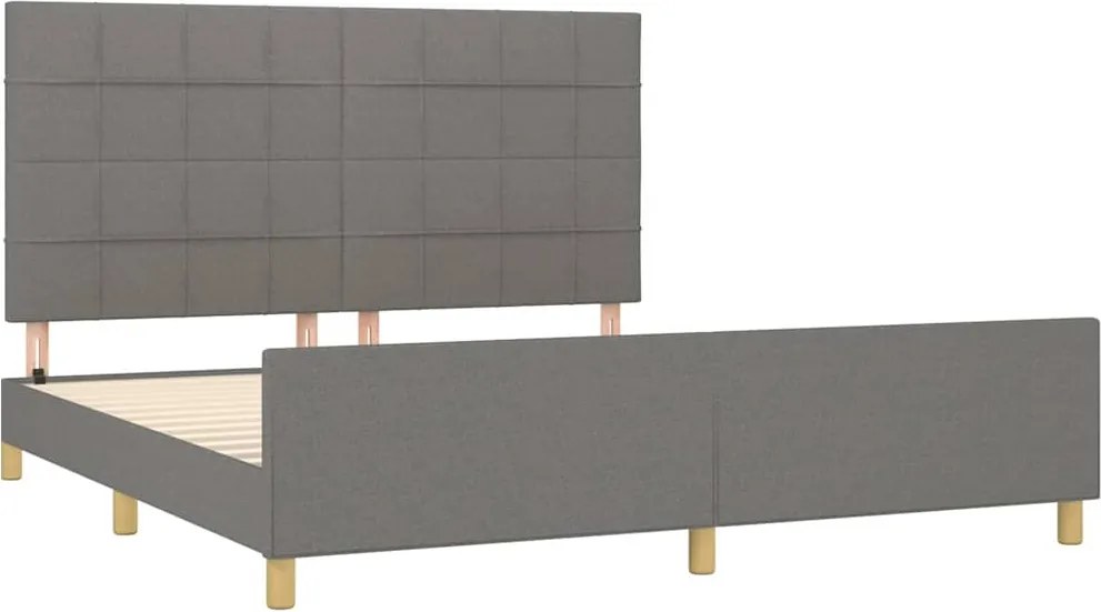 Rám postele bez matrace tmavě šedý 160 x 200 cm textil 3125066