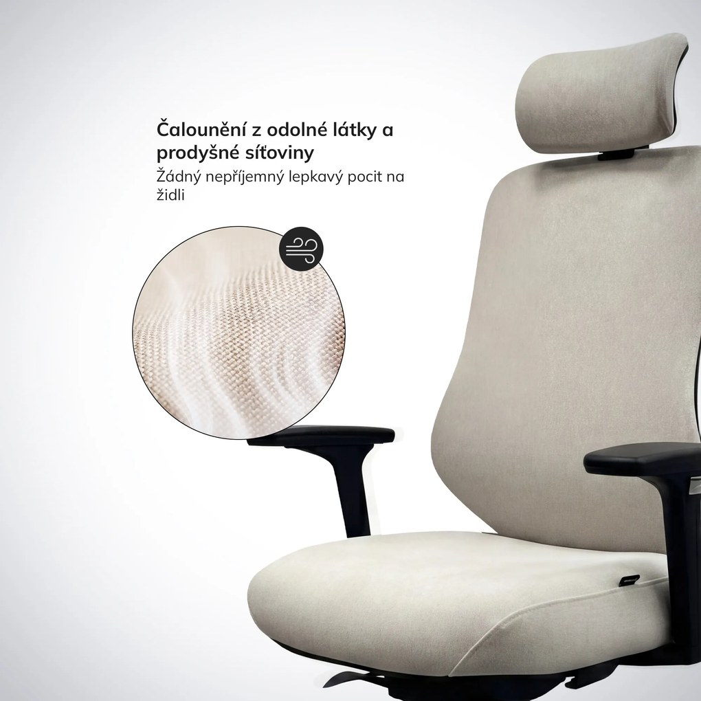 Ergonomická kancelářská židle světle béžová AXIS