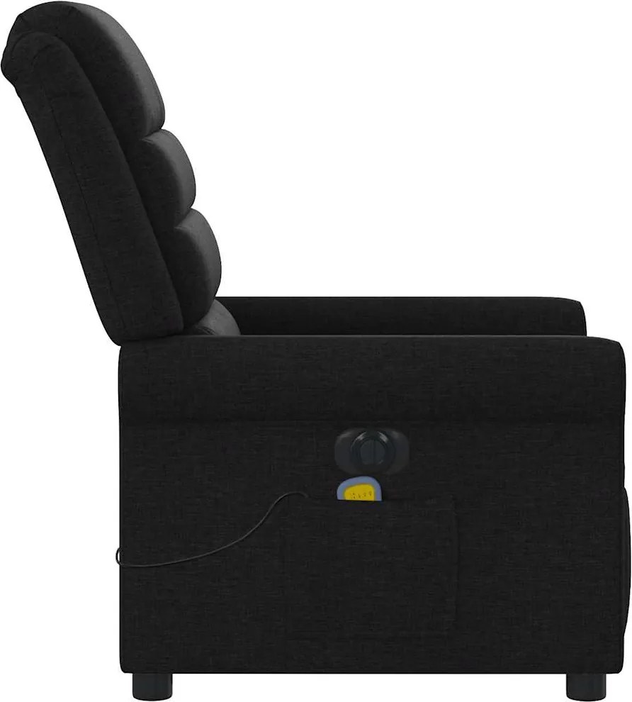 Elektrické masážní polohovací křeslo černé textil 3303306